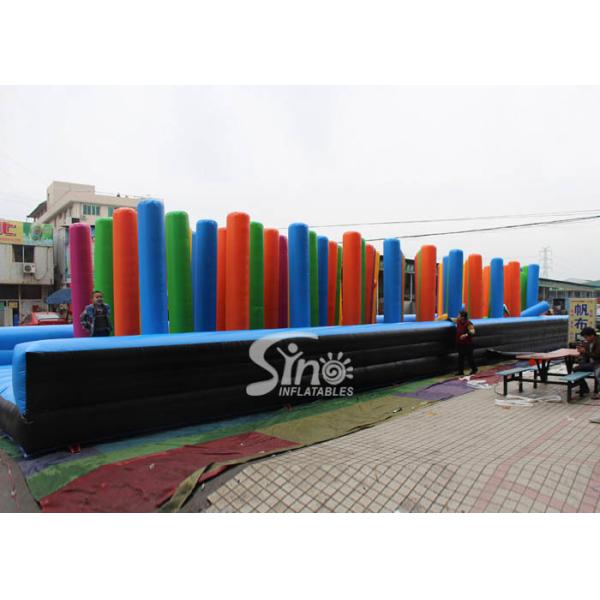 Quality Colorful outdoor kids N adults pillar inflatable obstacle for sale from Sino for sale