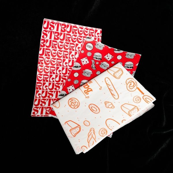 Quality Wholesale custom printing logo eco-friendly biodegradable fried burger sandwich fried chicken greaseproof paper packaging for sale
