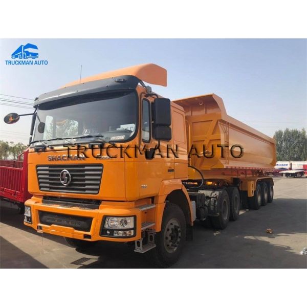 Quality Hyva Lifting Tippe Semi Bottom Dump Trailers For Construction Material Transit for sale