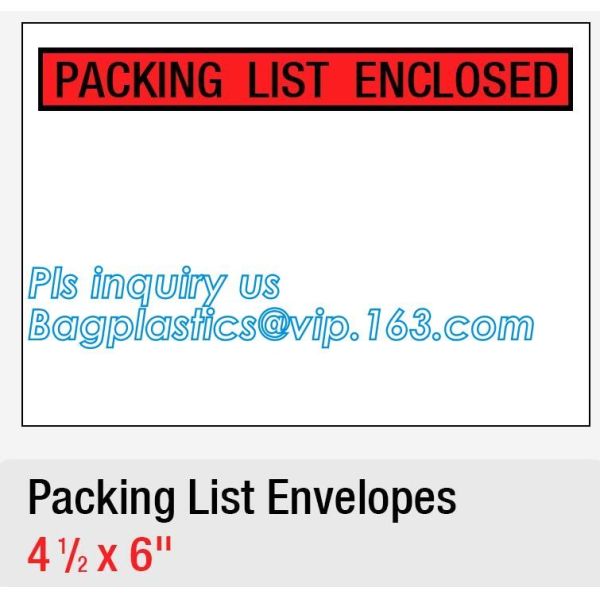 Quality FedEx packing list envelope adhesive tape bag Pressure Sensitive zip lock for sale