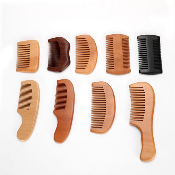Quality Natural Pear Wooden Hair Comb Hair Care Tools Double Sided Home Use for sale