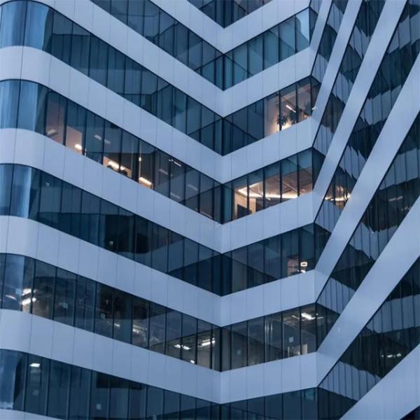 Quality Lightweight Aluminum Framed Glass Curtain Wall Facade Cladding Heat Insulation for sale