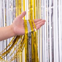 Quality Tassel Rain Curtain Gold Foil Fringe Curtain For Vibrant Birthday Party Decor for sale