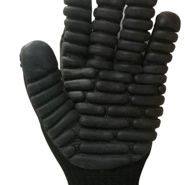 Quality CE Black Coating Vibration Dampening Gloves / Vibration Protection Gloves for sale