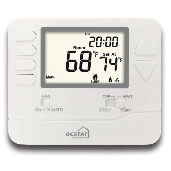 Quality 24V Digital 2 Heat / 1 Cool Room Heat Pump Thermostat With Dual Powered for sale