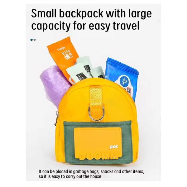 Quality Colorful Pet Dog Harness Backpack Cute Cartoon Adjustable With Traction Rope for sale