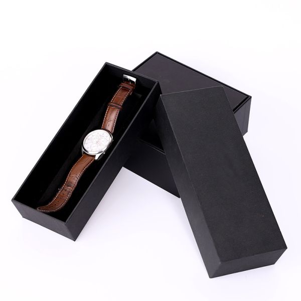 Quality Luxury Exquisit Rectangle Black Matte Men Gift Boxes Lid And Base for sale
