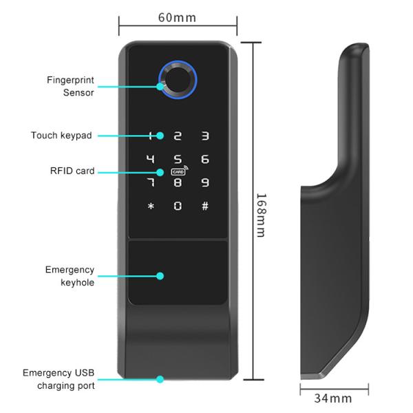 Quality Home Security Fingerprint Tuya Smart Lock APP Door Lock Remote Control for sale
