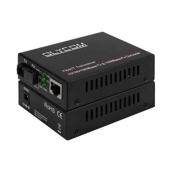 Quality Gigabit PoE Media Converter Singmode SC Fiber 20km 1310/1550nm DC48V Unmanaged for sale