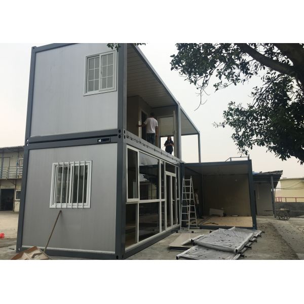 Quality Flat Pack Dormitory 50mm Rock Wool Sandwich Panel Container House for sale