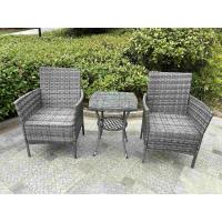 Quality Grey 2 Seater Rattan Table And Chairs Bistro Patio Seating Chair Garden for sale