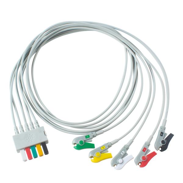 Quality Mindray Datascope ECG Leadwires 0012-00-1514-03 5 Lead Grabber Clip ECG Lead Wire for sale