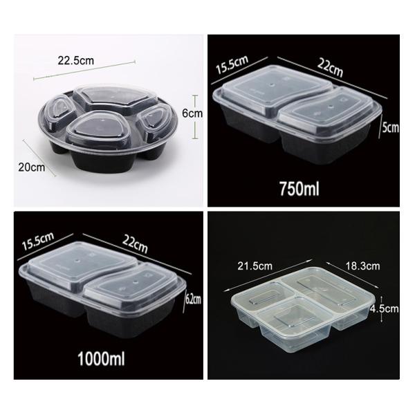 Quality Transparent Plastic Meal Prep 6 Compartment Disposable Bento Box For Hotels And for sale