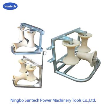 Quality Triple Pulley 10KN Corner Ground Cable Roller For Tranmission Line Construction for sale