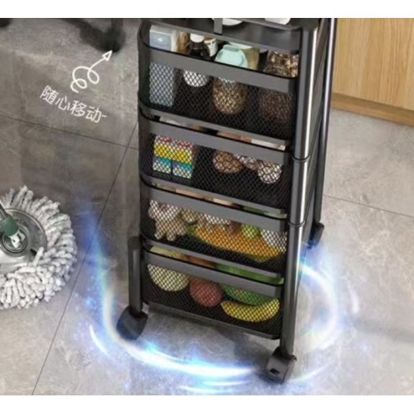 Quality Rust Proof Rotating Kitchen Rack Carbon Steel Shelf 360° Swivel No Assembly for sale