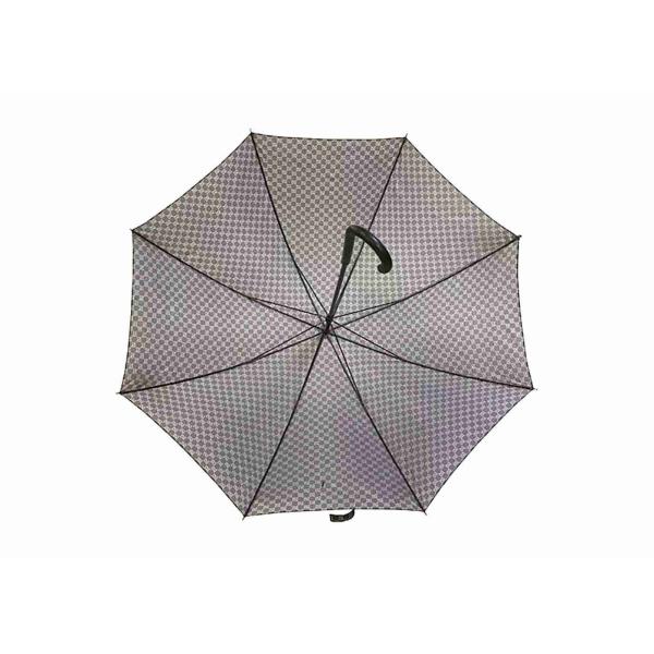 Quality Fiberglass Auto Open Stick Umbrella Firm Grip Windproof Frame Brownness for sale