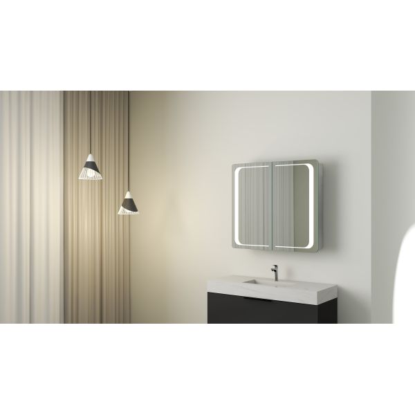 Quality Smart Makeup Bathroom Cabinet With Led Lights With Jewelry Storage for sale