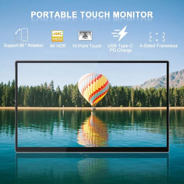 Quality Patented Slim Bezel Design 15.6 Inch 4k Type C External Touchscreen Monitor Dual for sale
