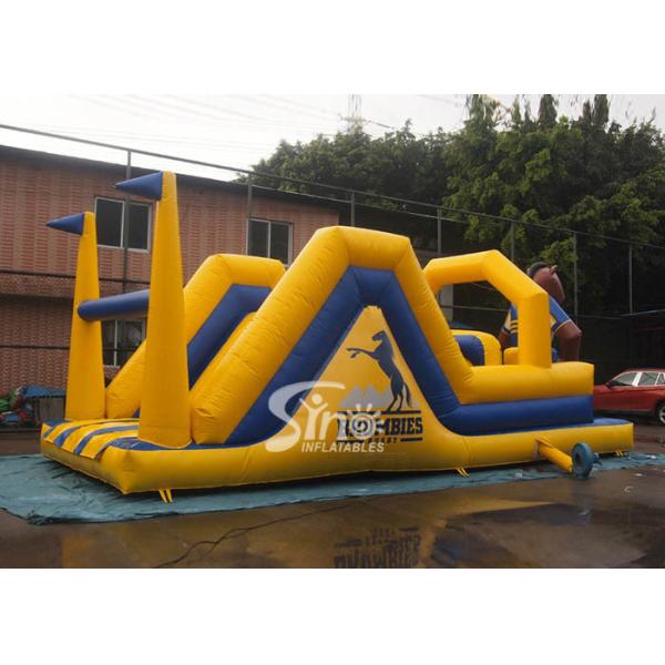 Quality Outdoor 12 mts Long Children Brumbies Ruby Inflatable Obstacle Course Made Of Best Pvc Tarpaulin From Sino Inflatables for sale