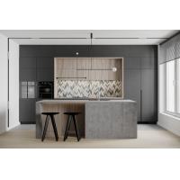 China Custom Wooden Kitchens Furniture Moderne Walnut Solid Wood Kitchen Cabinets factory