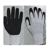 Quality Breathable Facility Maintenance Grey Bamboo Fiber Sandy Nitrile Gloves for sale