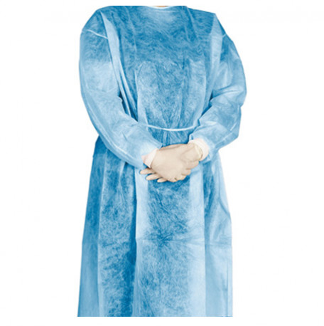 Quality Blue CPE Isolation Apron Poly - Coated Polyspunbond Non Sterile Long Sleeves for sale