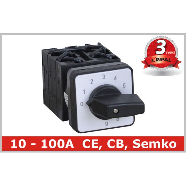 Quality 10 Position Rotary Switch , Manual Changeover Switch 63A 80A 100A for sale