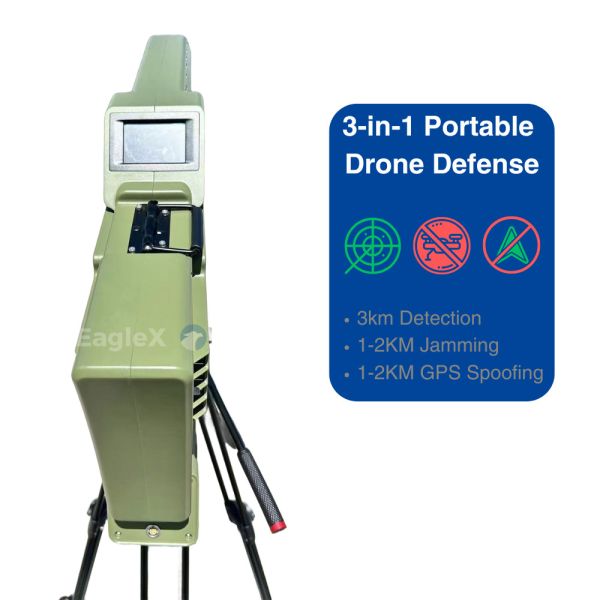 Quality 3-In-1 （Detection&Jamming&Spoofing) Mobile Drone Defense Device Portable FPV for sale