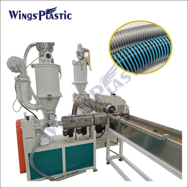 Quality Plastic EVA LDPE Vacuum Cleaner Hose Pipe Extrusion Machine Flexible Corrugated for sale