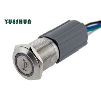 Quality Car Horn Anti Vandal 1NO1NC long life Push Button Switch With Connector , 7 Led for sale