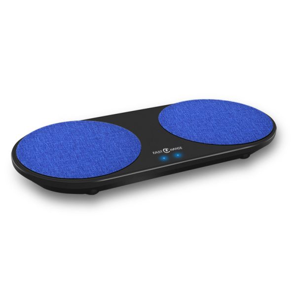 Quality PU Fabric Texture 12V 4A Qi Wireless Charger Pad 15W Fast Charger for sale