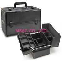 Quality Big Space Pro Makeup Case 4MM MDF With Black Diamond ABS Panel 360 X 220 X 240mm for sale