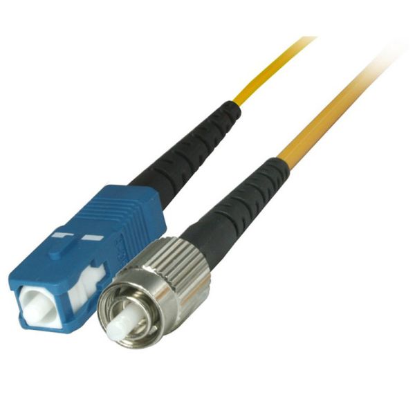 Quality 3.0mm OS2 SC UPC Simplex Fiber Optic Patch Cables PVC Yellow Jacket for sale