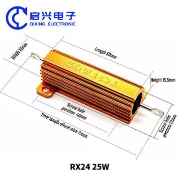 Quality RX24 Gold Aluminum Housed Wirewound Power Resistor power resistor dynamic for sale