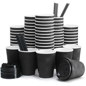 Quality Biodegradable Paper Coffee Cup Disposable Double Wall Flexo Printing for sale