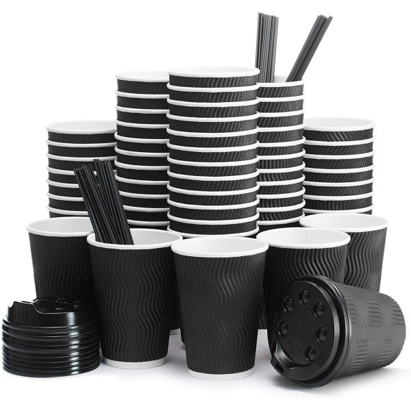 Quality Biodegradable Paper Coffee Cup Disposable Double Wall Flexo Printing for sale