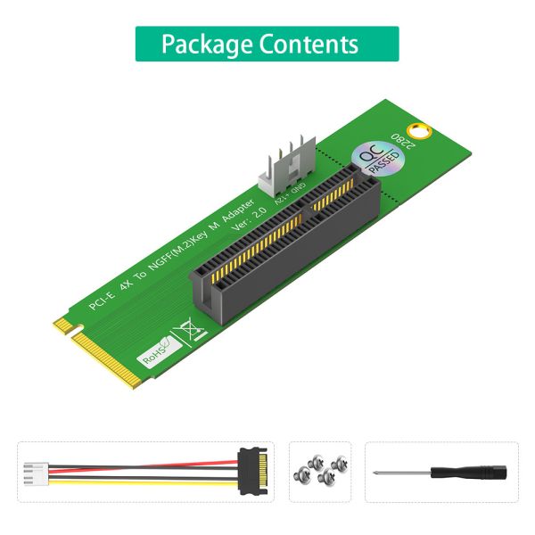 Quality PCI Express PCI-E 4X to NGFF M.2 PCIe Riser Card X4 to M2 Key M Adapter for sale