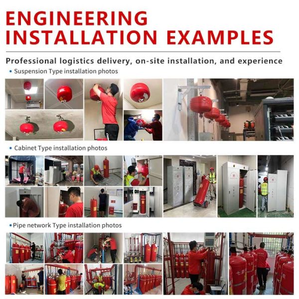 Quality 4L Constant Temperature FM200 Gas Hanging Fire Suppression System Suspended for sale