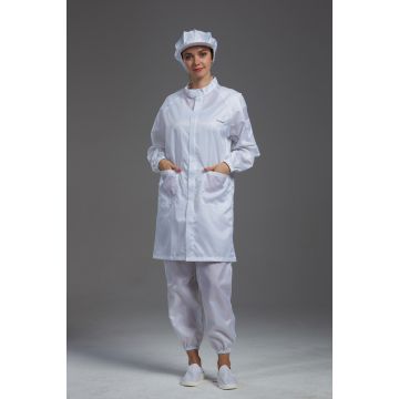 Quality Anti Static ESD Labcoat Garment Resuable Class1000 straight open stand collar for sale