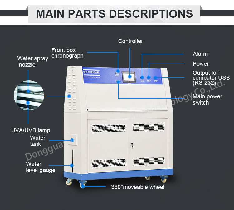 UV Weather Resistance Chamber Accelerated Weathering Tester Aging Testing Instrument
