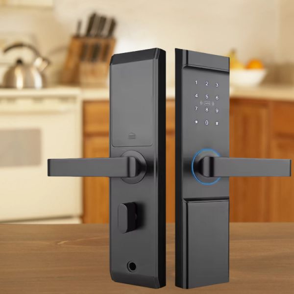 Quality Digital Hotel Door Lock Black RFID Card Reader Door Lock 8072 for sale