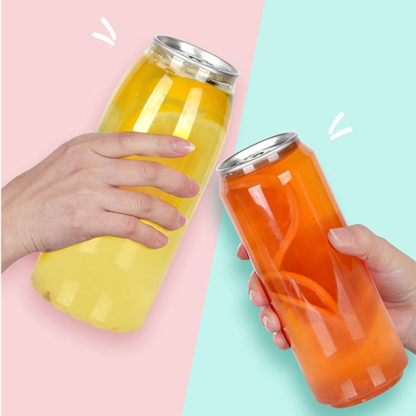 Quality Sample Availabled 250ml 370ml 420ml 500ml 650ml PET Plastic Can with Aluminum Lid for sale