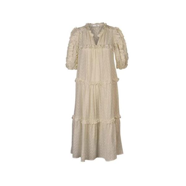 Quality Maxi Dress Summer Short Sleeves Cotton Jacquard for sale