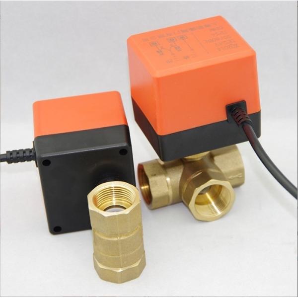 Quality Safety Electric Three-Way Small Brass Ball Valve for Normal Temperature Water for sale
