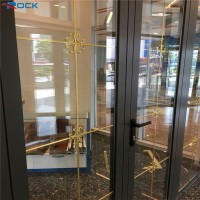 Quality Golden 5*8 georgian glazing bars with flower decoration for glass door for sale