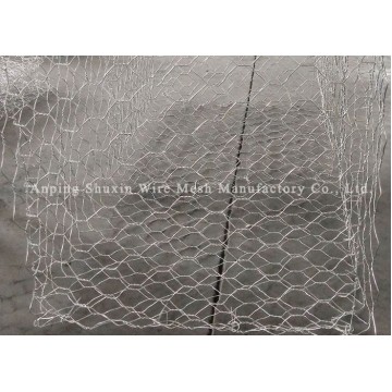 Quality Retaining Galvanized Three Twisted Hexagonal Gabion Basket for sale