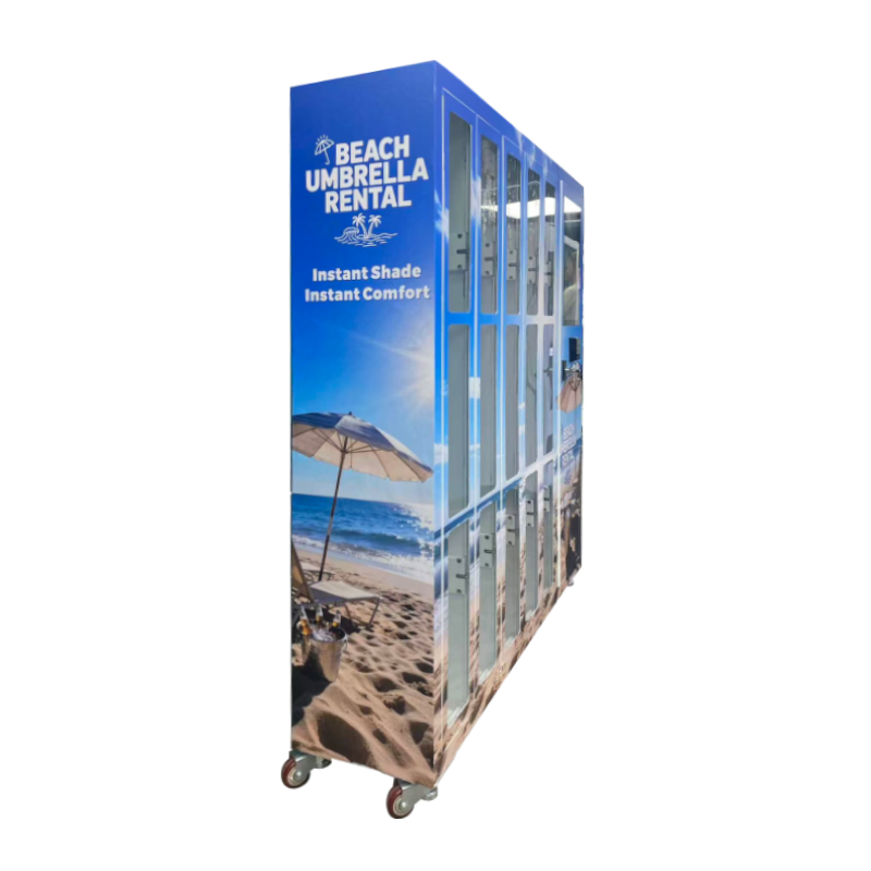 Quality Beach Sun Umbrella Rental Vending Machine Outdoor Solution with Card Reader for sale