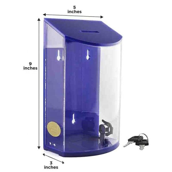 Quality Clear Suggestion Acrylic Money Box With Lock Donation Ballot Voting Charity Secure Complaint for sale