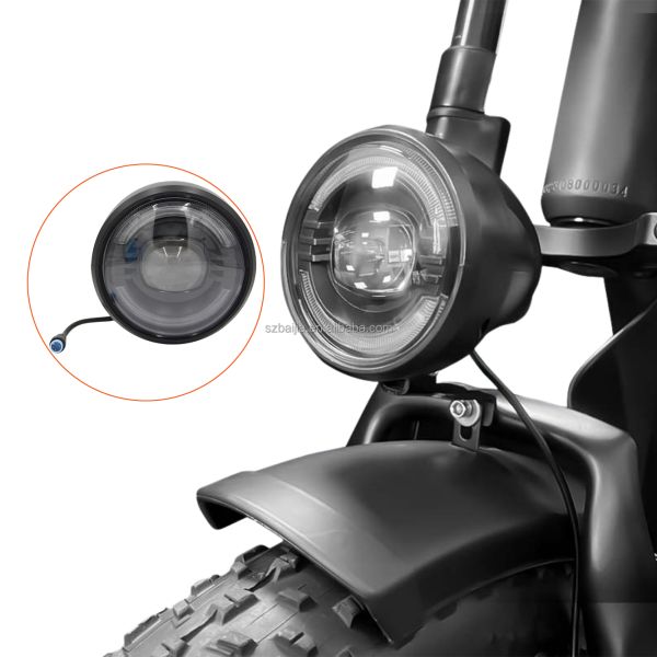 Quality Super Bright Long-range Ebike Headlight with 4 pin LED Front Light for Electric Bicycle for sale