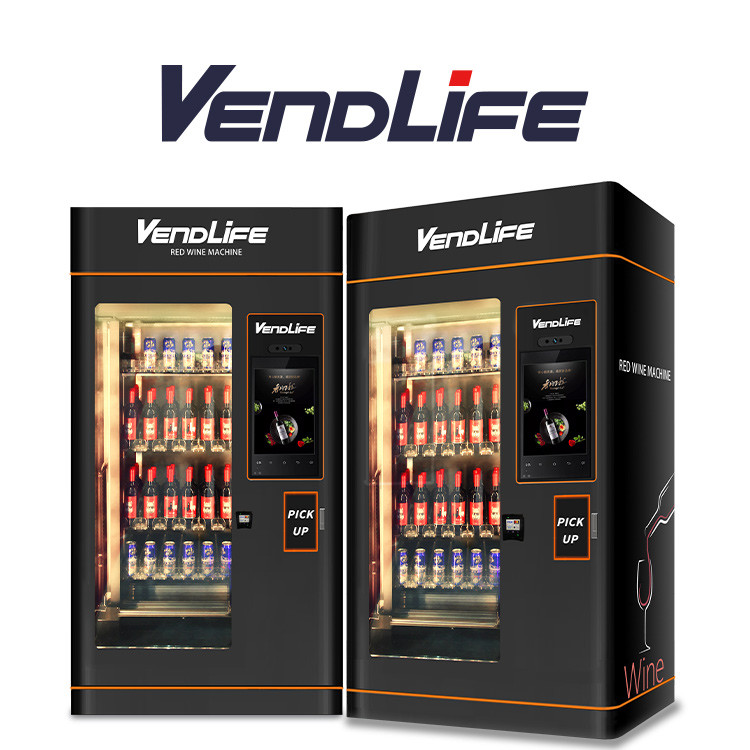 Quality Beer Red Wine Whiskey Vending Machine With Elevator 900W 110V for sale